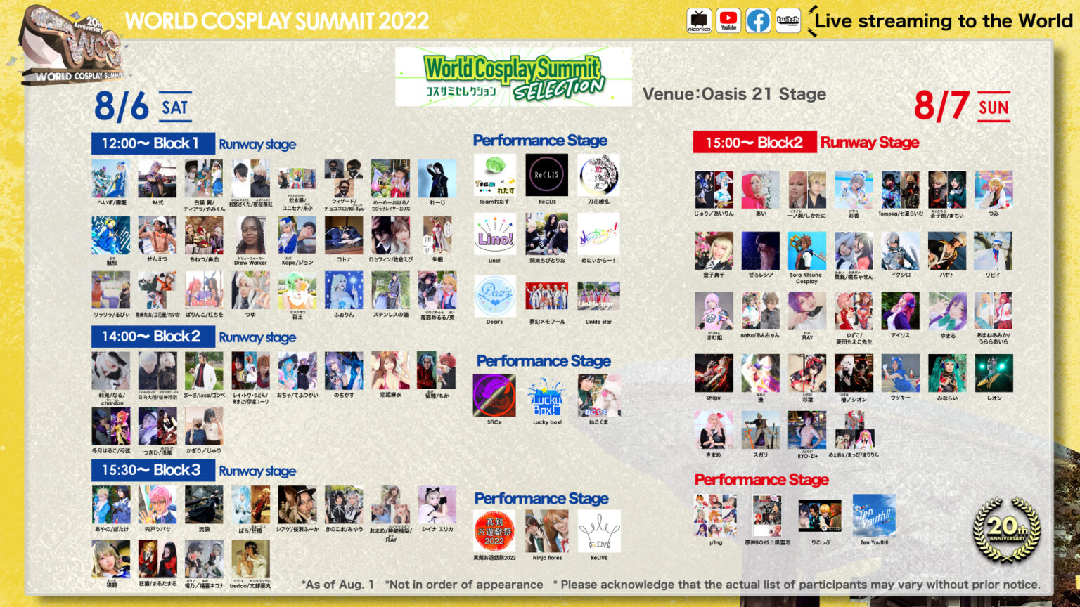 WCS Selection | WORLD COSPLAY SUMMIT2022 ~20th ANNIVERSARY~ OFFICIAL ...
